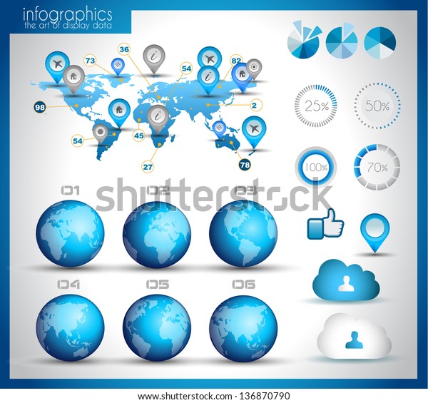 Infographic Layout Template World Maps Ideal: ภาพประกอบสต็อก 136870790 ...