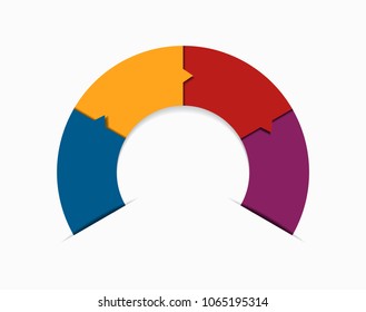 Circular Logo Divided Into Five Parts Stock Illustration 1884386893