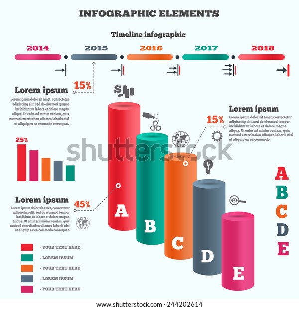Infographics Elements 3d Columns Chart Data Stock Illustration 244202614