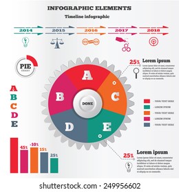 Infographics Elements Pie Chart Timeline Diagram Stock Illustration ...