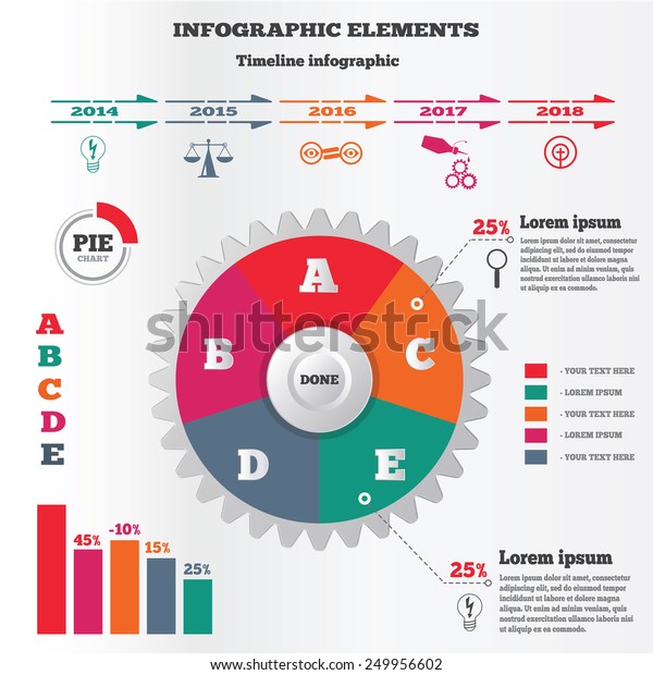 Infographics Elements Pie Chart Timeline Diagram Stock Illustration ...