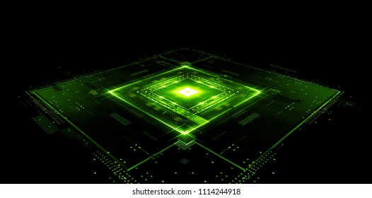 Quantum Computer Large Data Processing Server Stock Vector (Royalty ...