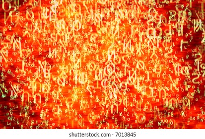 Information Overflow Themed Background On Orange Stock Illustration ...