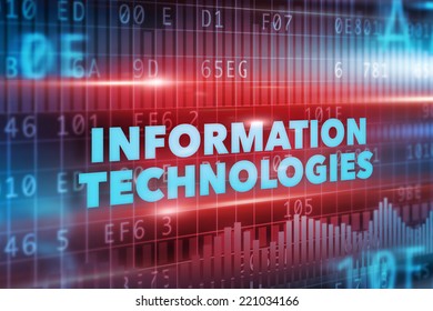 Information Technologies Concept Red Background Blue Stock Illustration ...