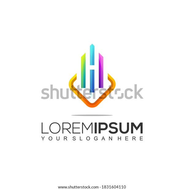 Initial H Hotel Logo Design Template Stock Illustration 1831604110 ...