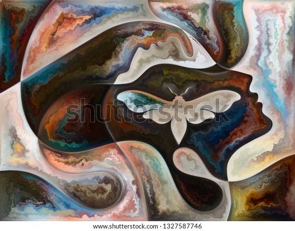 Inner Texture Series Composition Human Face Stock Illustration ...