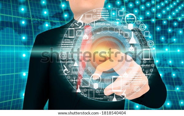 Innovation Technology Concept Circle Frame Thin Stock Illustration ...