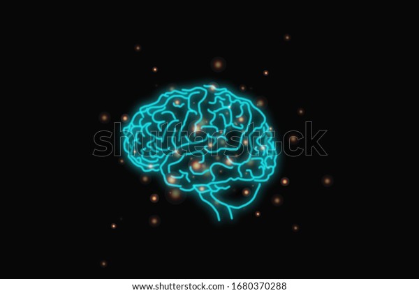 Innovative Technology Black Brain Background Image Stock Illustration ...