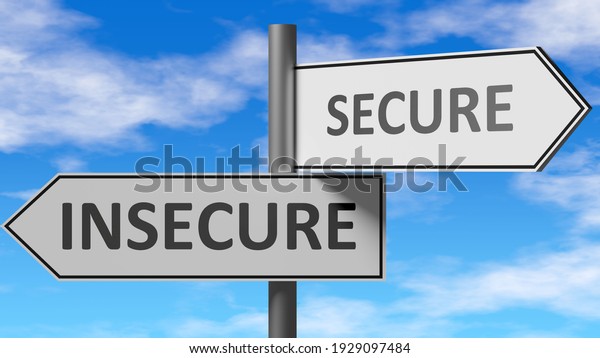 Insecure Secure Choice Pictured Words Insecure Stock Illustration ...