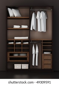 Ilustrasi Stok Inside Modern Closet 3d Rendering 49309591 | Shutterstock