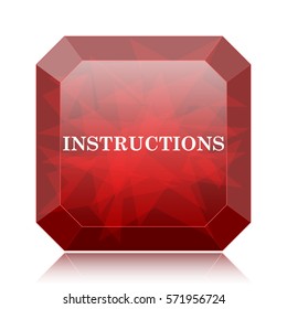 Instructions Icon Red Website Button On Stock Illustration 571956724 ...