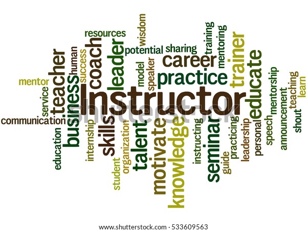 Instructor Word Cloud Concept On White Stock Illustration 533609563 ...