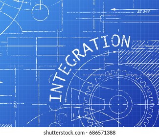 Integration Text Gear Wheels Hand Drawn Stock Vector (Royalty Free ...