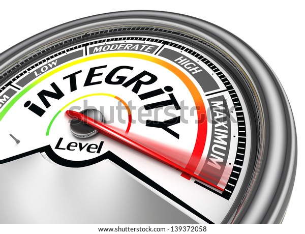 Integrity Conceptual Meter Indicate Maximum Isolated: ilustrações stock ...