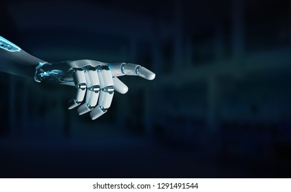 Intelligent Robot Machine Pointing Finger On Stock Illustration ...
