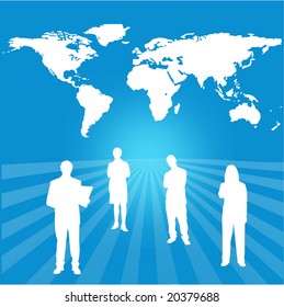 Interactive Organization World Map Background Stock Illustration ...