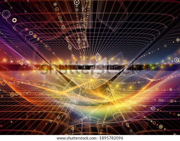 Interactive Space 3d Rendering Geometric Grids Stock Illustration ...