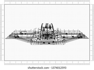 Interchange Architect Blueprint 3d Rendering Stock Illustration ...