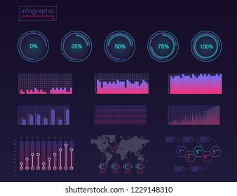 Interface Screen Colored Infographic Digital Illustration Stock ...