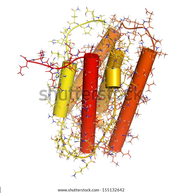 Interferon Alpha 2a Ifna2 Molecule Pegylated Stock Illustration 155132642