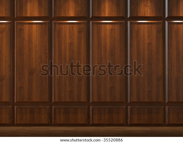 Interior Background Wood Cladding Wall Stock Illustration 35520886 ...