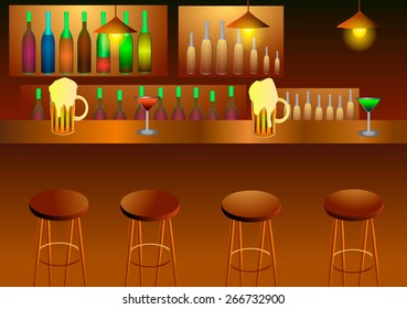 Beer Bar Interior Cartoon Vector Illustration Stock Vector (Royalty ...