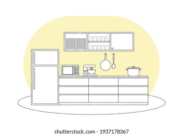 239,564 Kitchen outline Images, Stock Photos & Vectors | Shutterstock