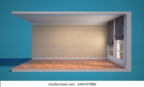 Interior Large Window 3d Illustration Stock Illustration 1438076708