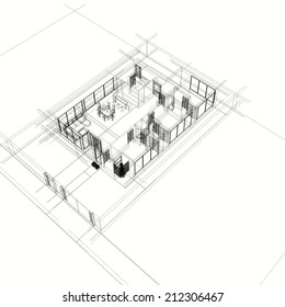Interior Sketch Background Stock Illustration 212306491