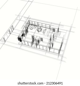 Interior Sketch Background Stock Illustration 212306491