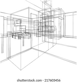 Interior Sketch Background Stock Illustration 217603456