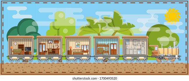 57 Retro Train Interior Side View Images, Stock Photos & Vectors ...