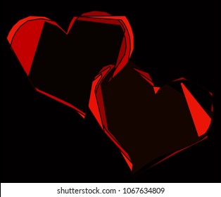 Interlocking Heart Hearts Stock Illustration 1067634809 | Shutterstock