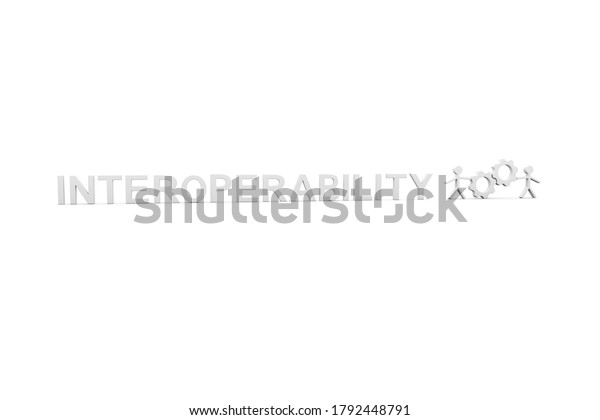 Interoperability Concept White Background 3d Render Stock Illustration ...