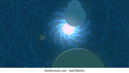 Interplanetary Space Science Fiction Background Stars Stock ...