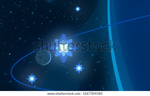 Interplanetary Space Science Fiction Background Stars Stock ...