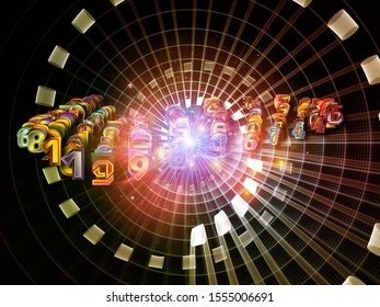 Interplay Digital Radial Structures Numbers On Stock Illustration ...