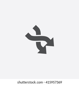 Intersection Arrow Icon Vector Simple Flat Stock Vector (Royalty Free ...