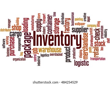 Inventory Word Cloud Concept On White: ilustración de stock 484254529 ...