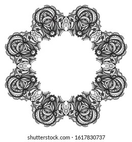 Invitation Template Floral Frame Pattern Wedding Stock Illustration ...