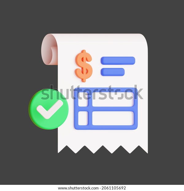 Invoice 3d Icon 3d Rendering Icon Stock Illustration 2061105692 ...
