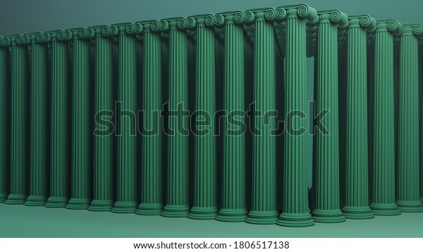 Ionic Columns Background 3d Render Stock Illustration 1806517138 ...