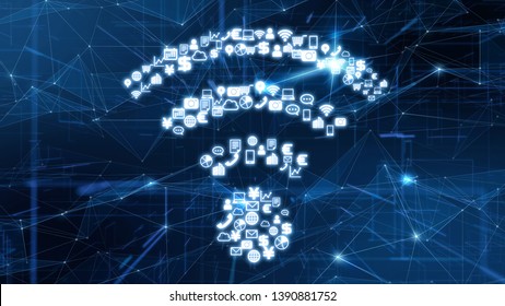 Iot Internet Things Concept Wireless Communication Stock Illustration ...