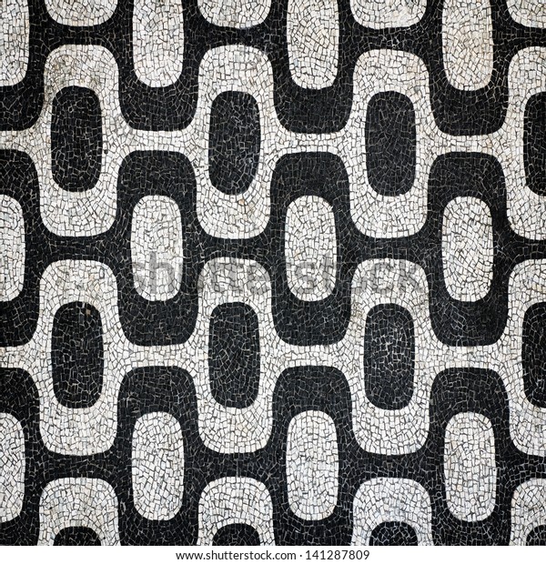 Ipanema Beach Sidewalk Pattern Rio De Stock Illustration 141287809 ...