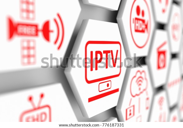 Iptv Concept Cell Blurred Background 3d Stock Illustration 776187331