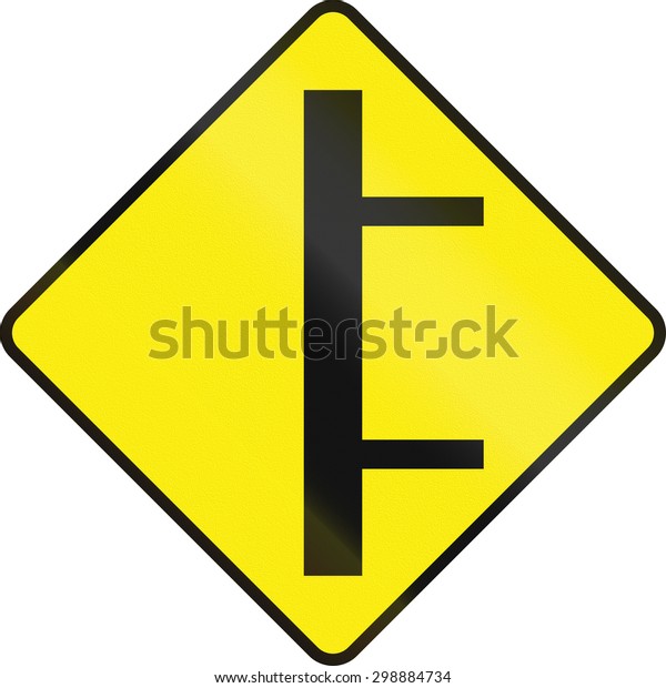 Irish Road Warning Sign Tintersection Ahead Stock Illustration ...