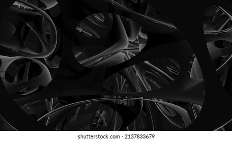 Irregular Curve Shape Structure 3d Rendering Stock Illustration ...