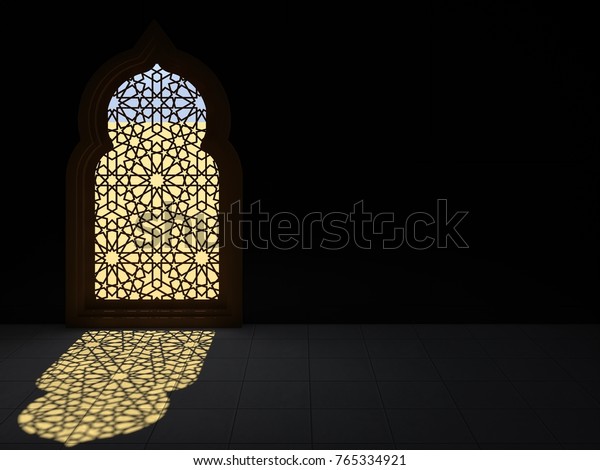 Islamic Interior Design Mosque Islamic Window Stock Illustration ...