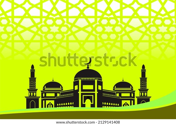 Islamic Mosque Template Background Stock Illustration 2129141408 ...
