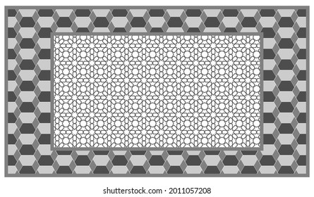 Islamic Pattern On Gray Hexagon Background Stock Illustration ...